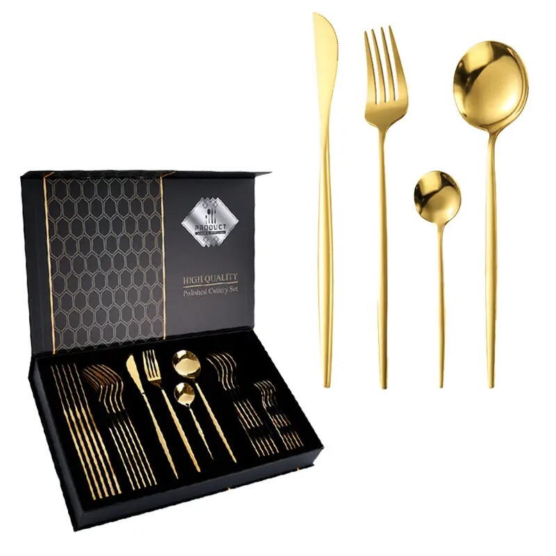 Set de Tacamuri Elegant Premium 24 Piese, Otel Inoxidabil, Design ...