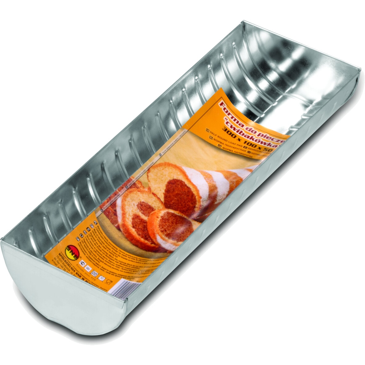 Tava de copt pentru prajituri, SNB, tabla zincata, 30x10x5 cm, argintie ...