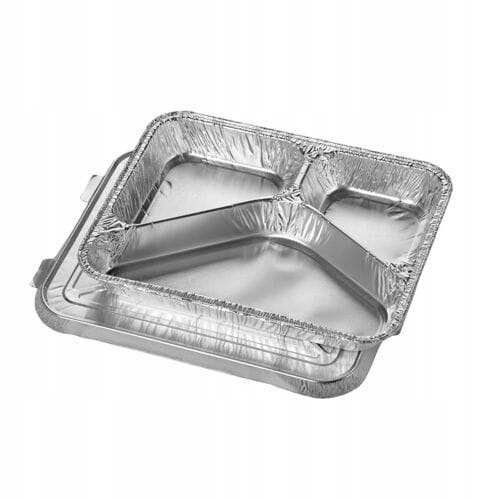 Set 50 tavite alimentare din aluminiu cu capac, 0,76 l, 3 cm x 17 cm ...