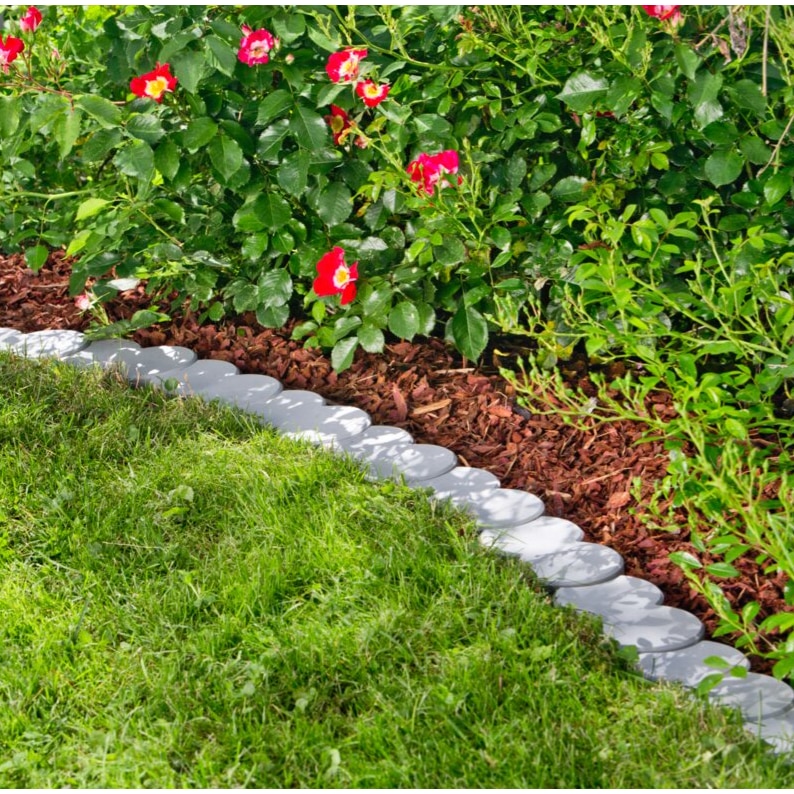 Bordura delimitare gazon/gradina din PVC, asepect de piatra, set 12 ...