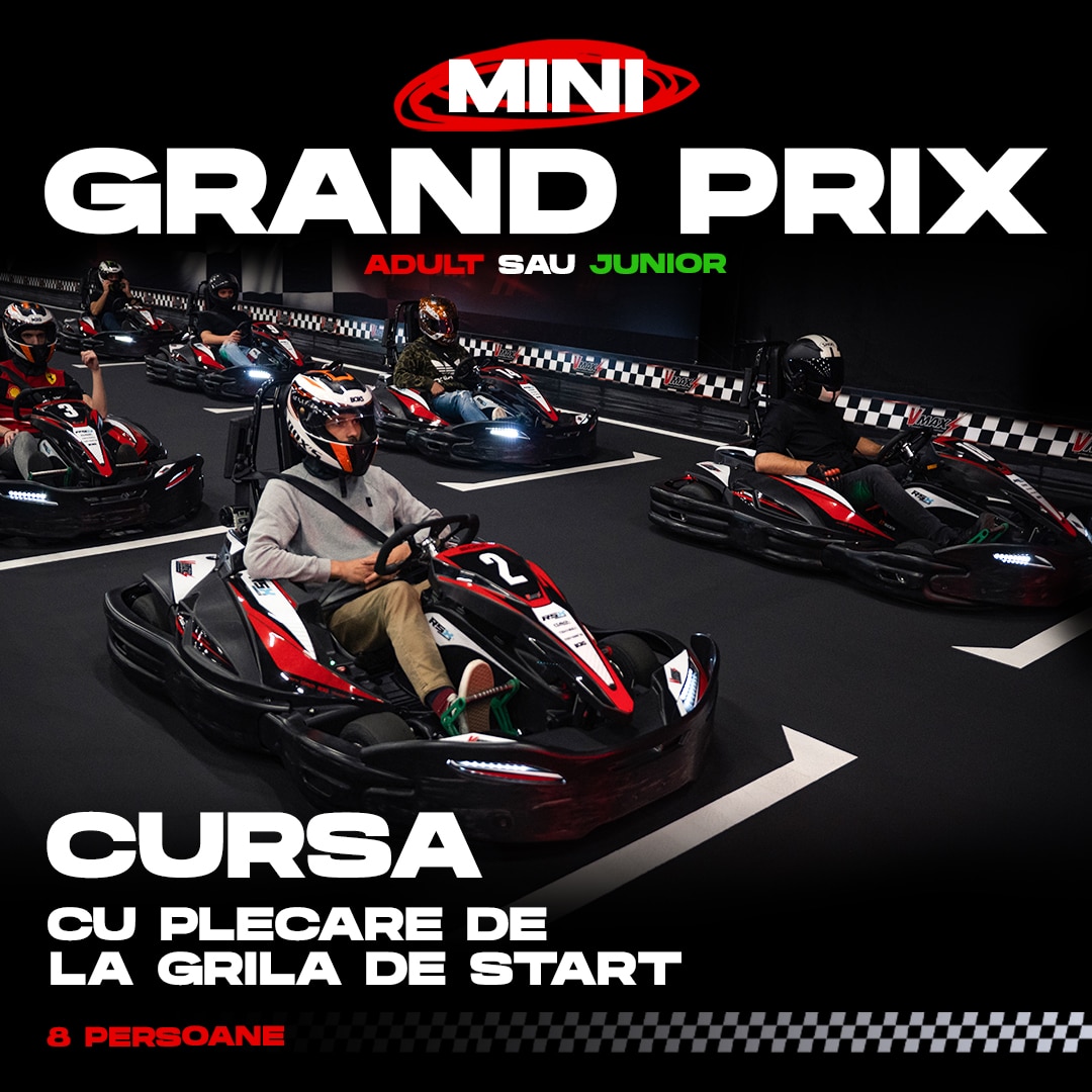 Voucher VMax Karting, Mini GP adult sau junior, 8 persoane, 1 cursa, 43 ...