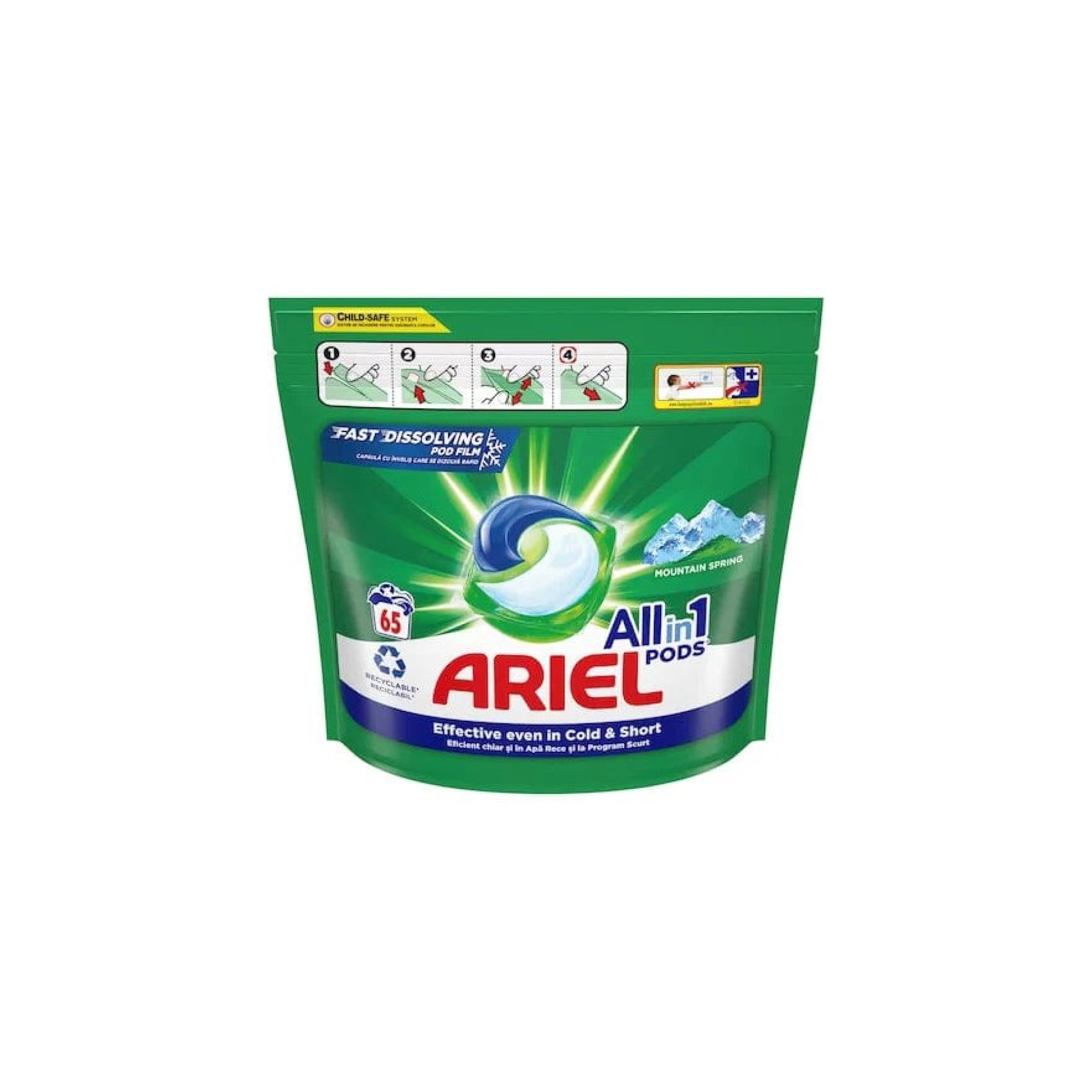 Ariel All in One PODS Mountain Spring 65 kapszula mosószer - eMAG.hu