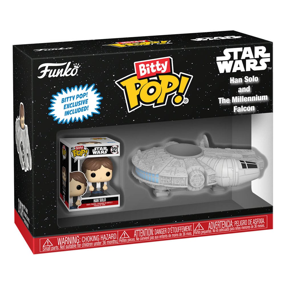 Star Wars Bitty POP! Rides Vinyl Figura Készlet Han Solo w/Millenium ...