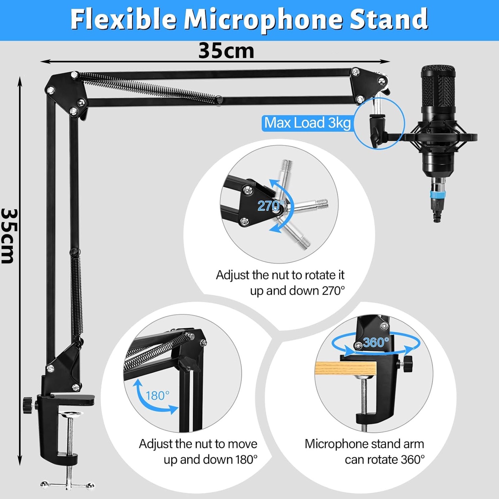 Suport microfon profesional, Axroad Mall, Suporturi cu brat cu foarfece ...