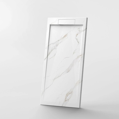 Cadita de dus, Alb Calacatta, finisaj Marble Mat, compozit mineral ...