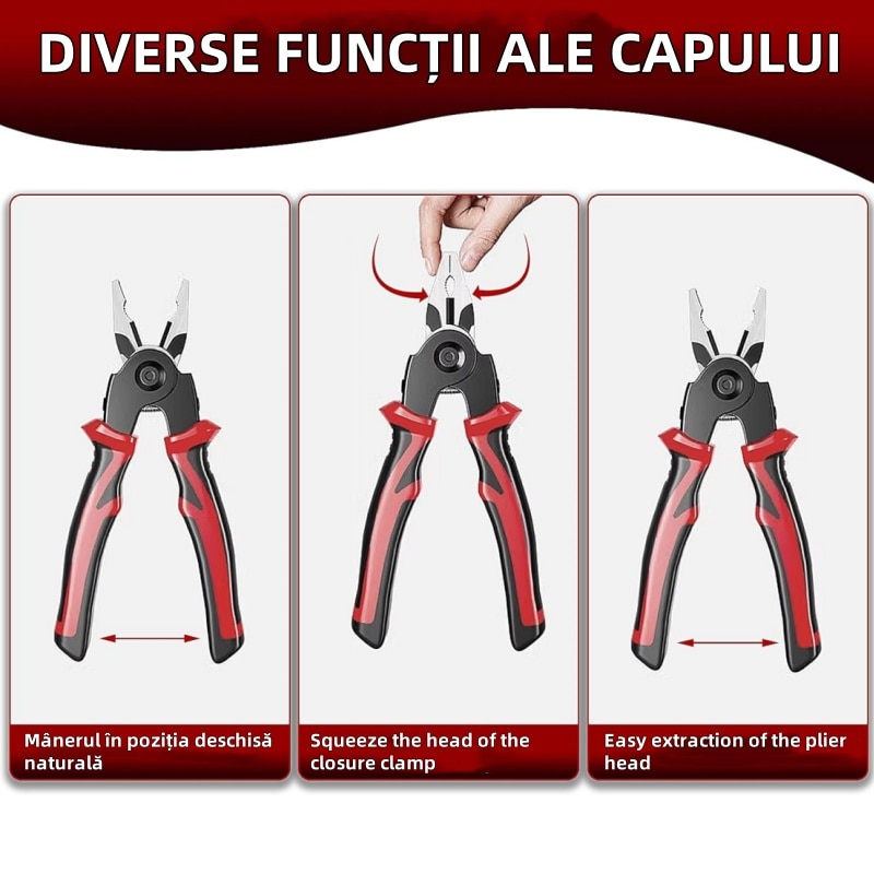 Set de clesti multifunctionali 5-in-1 cu cleste, foarfeca, taietor de ...