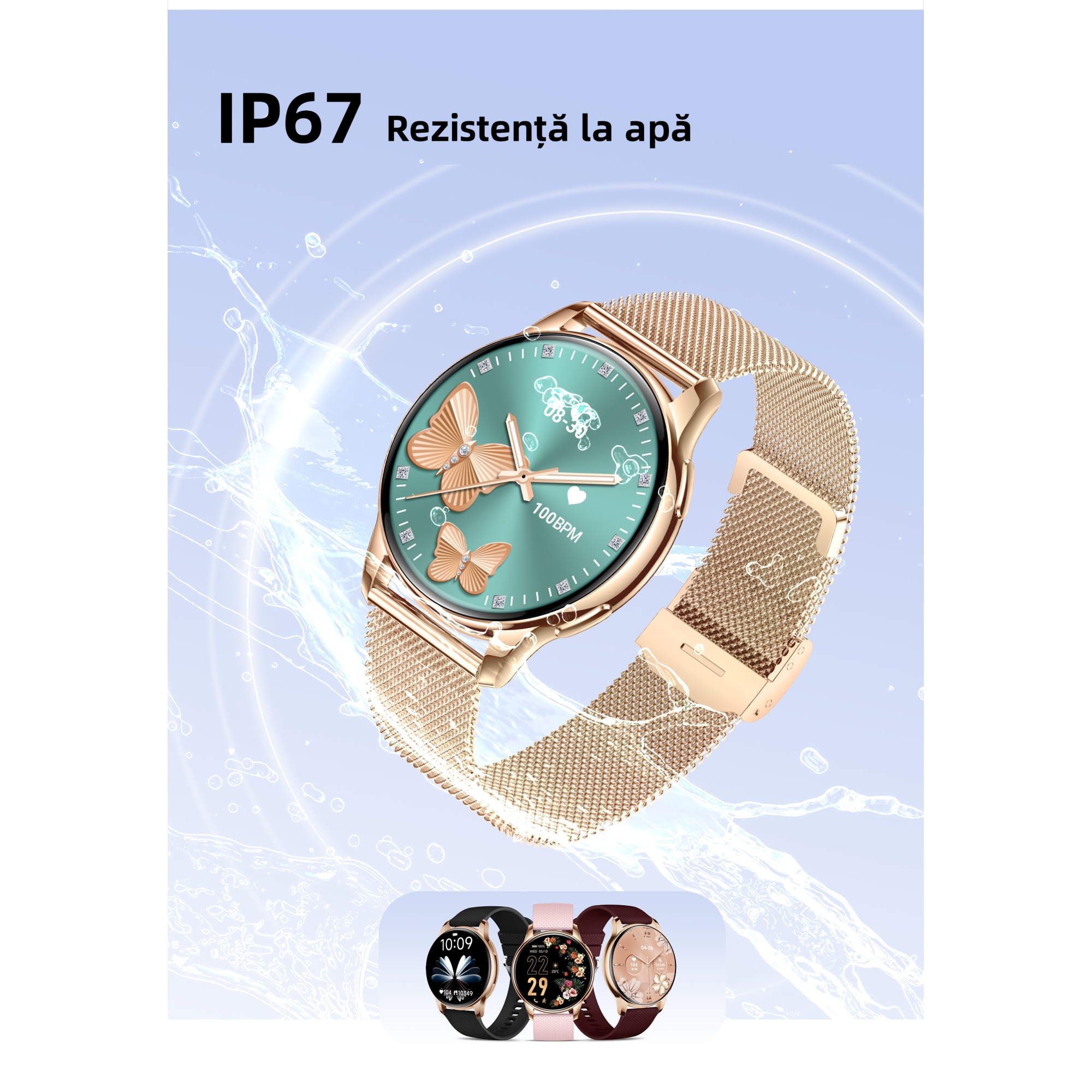 Ceas Smartwatch, AMOLED, ecran HD 1.32", inteligent, fitness, sport ...