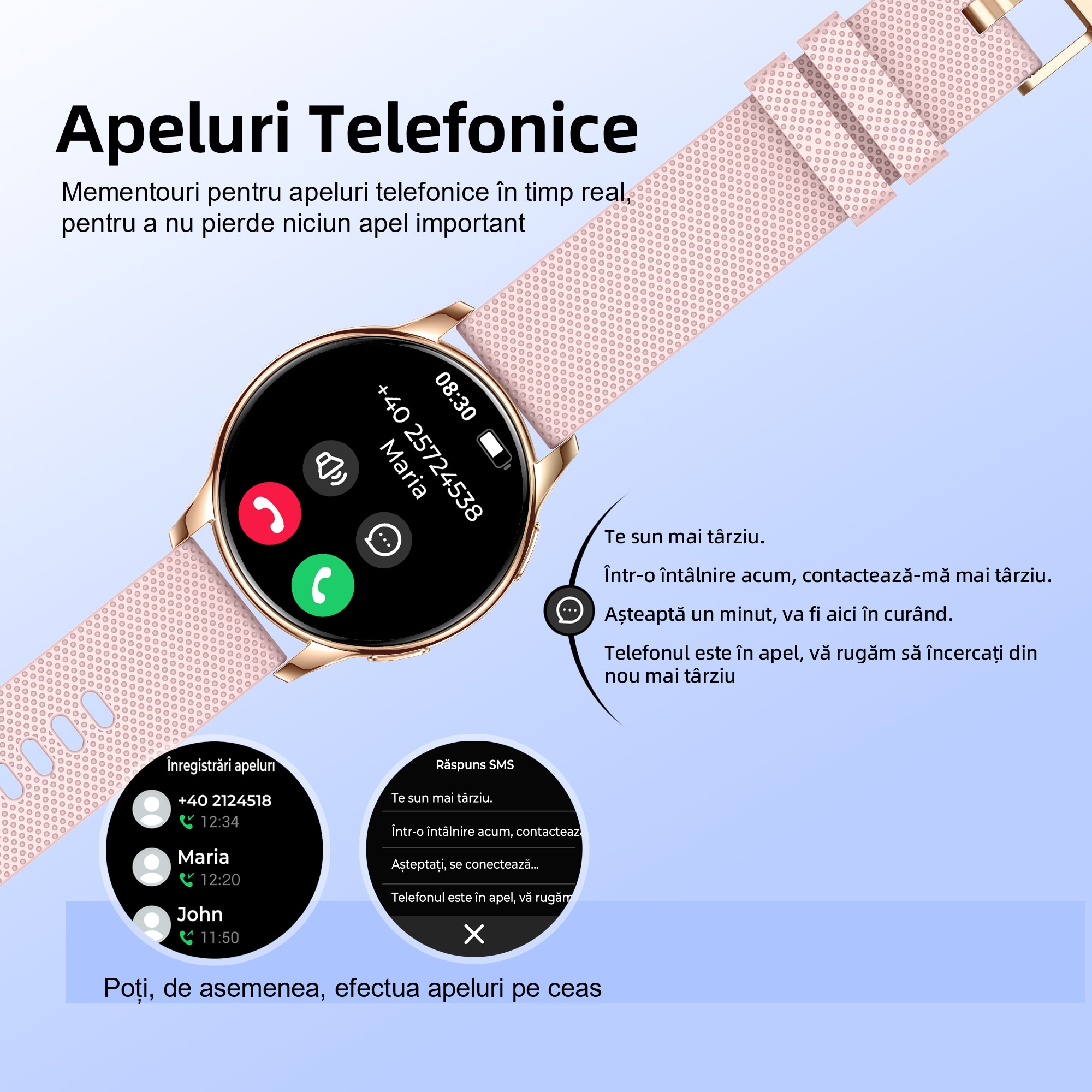 Ceas Smartwatch, AMOLED, ecran HD 1.32", inteligent, fitness, sport ...
