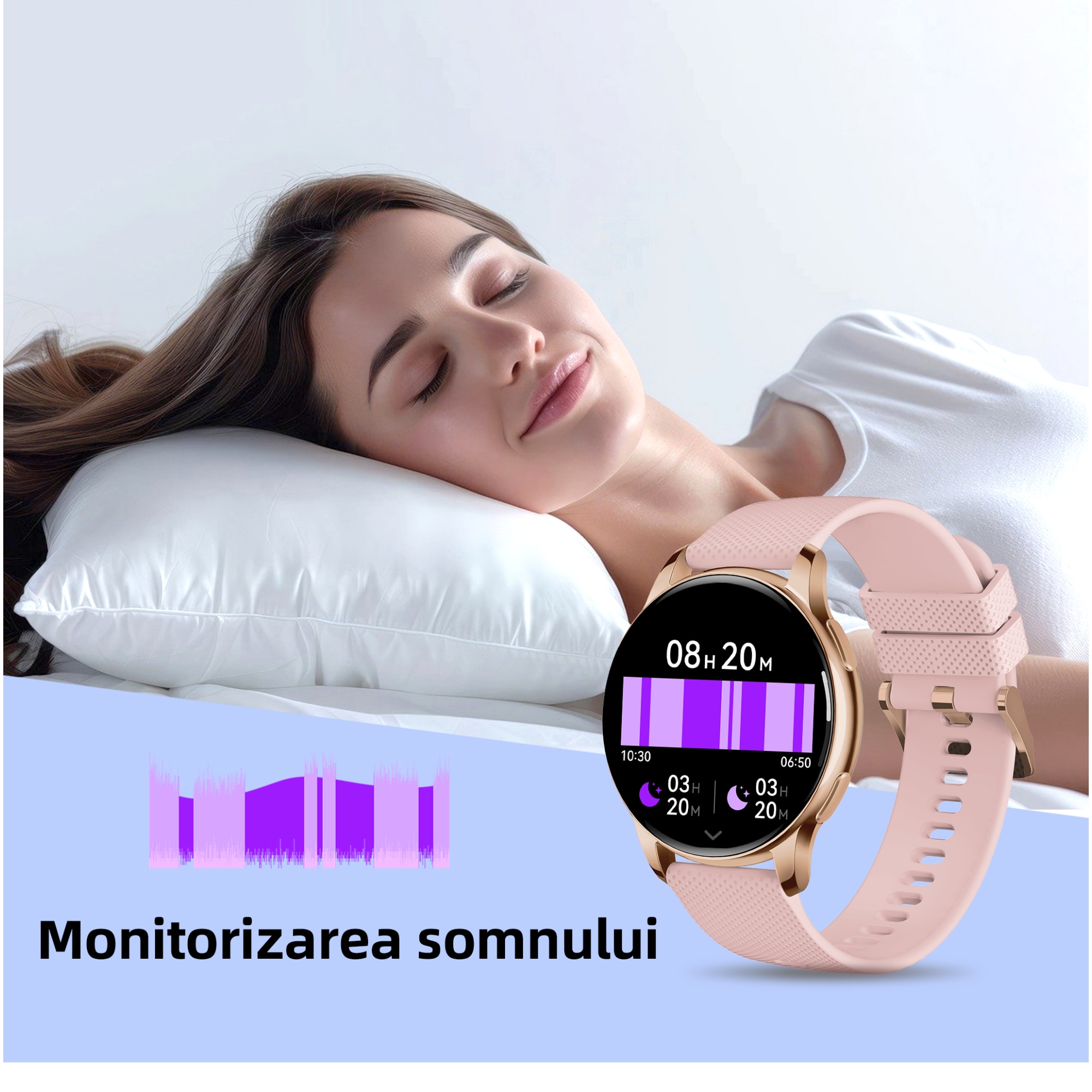 Ceas Smartwatch, AMOLED, ecran HD 1.32", inteligent, fitness, sport ...