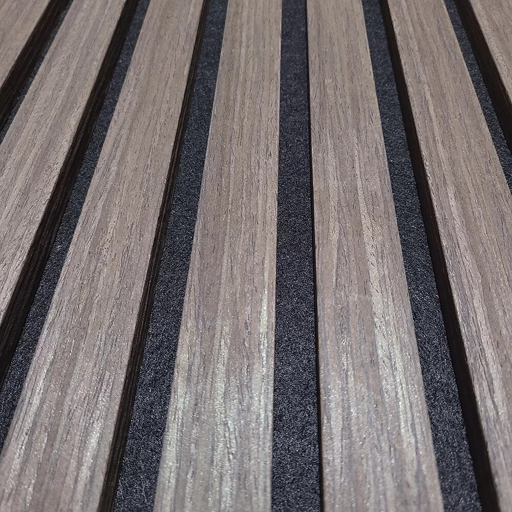 Riflaj acustic decorativ, MDF, furnir, pasla, nuc, 2700x285mm, 0.77 m² ...