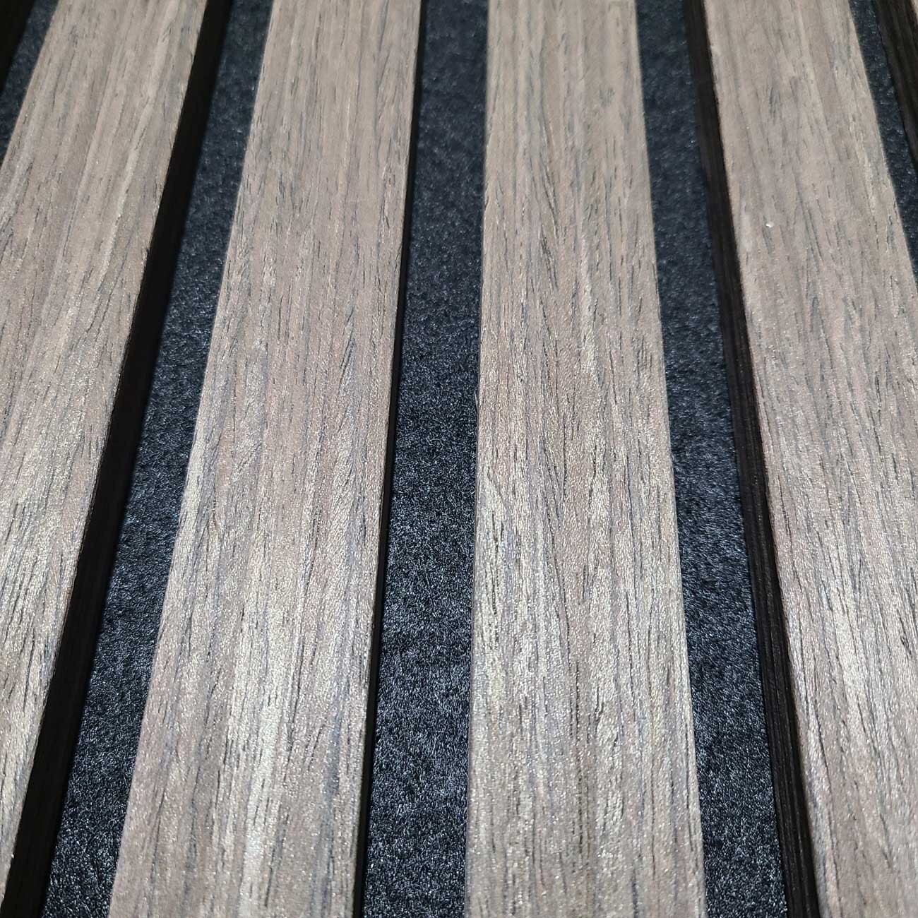 Riflaj acustic decorativ, MDF, furnir, pasla, nuc, 2700x285mm, 0.77 m² ...