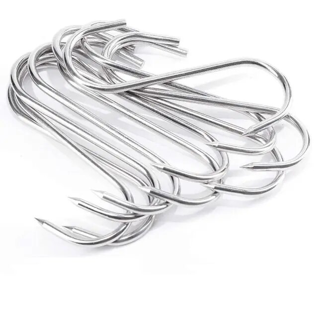 Set 15 Carlige Ascutite Tip S Pentru Macelarie / Afumare Carne, din ...