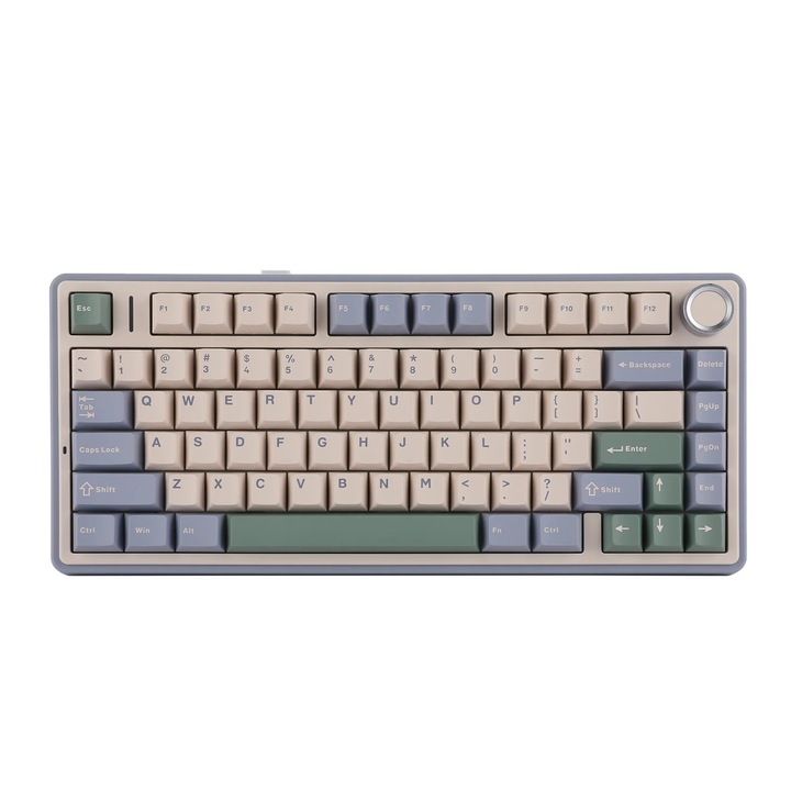 Tastatura Mecanica Gaming, Aula F75 Green, Hotswap RGB Gasket Bluetooth ...
