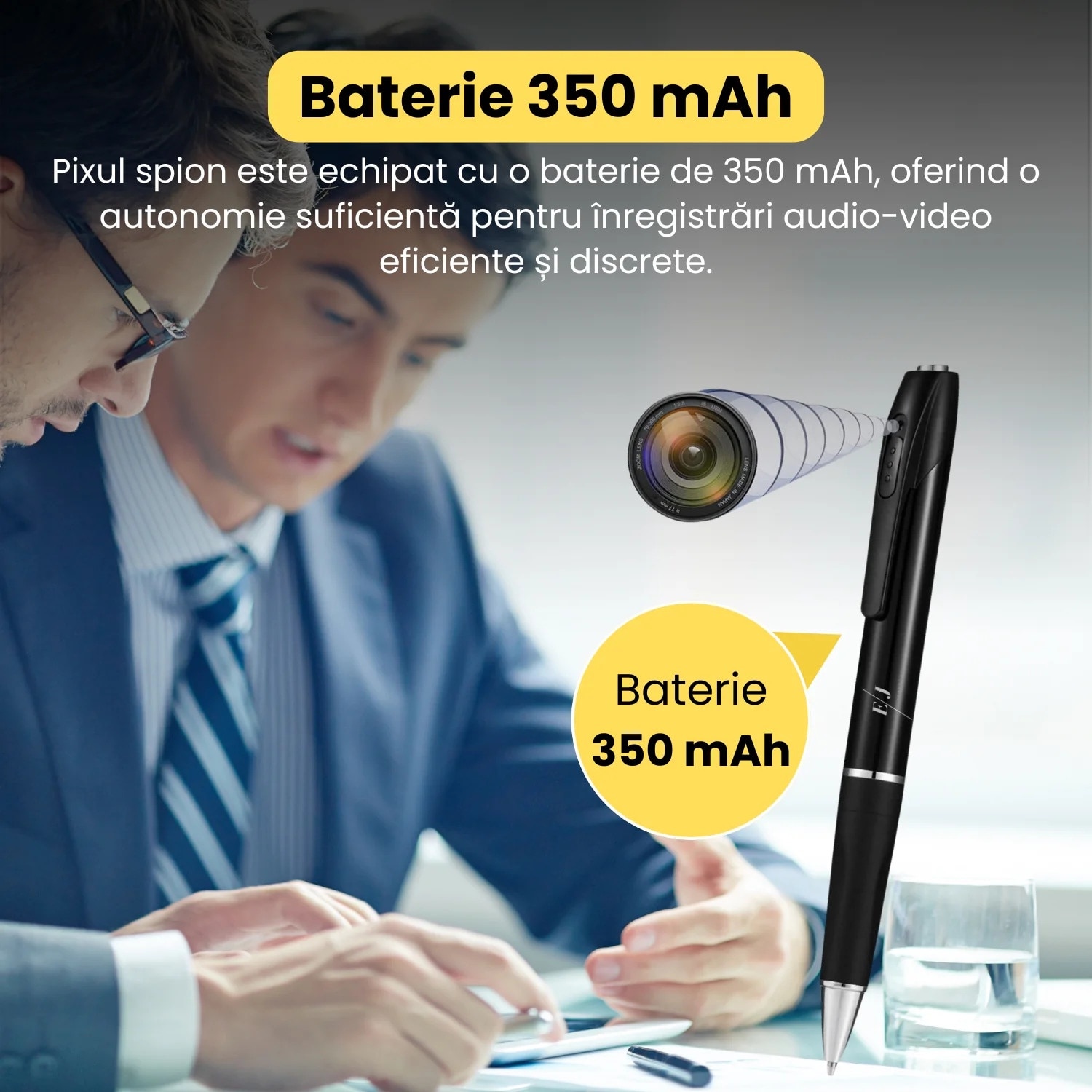 Pix cu camera ascunsa, EJ Products, 128 GB, rezolutie 1080P, baterie ...