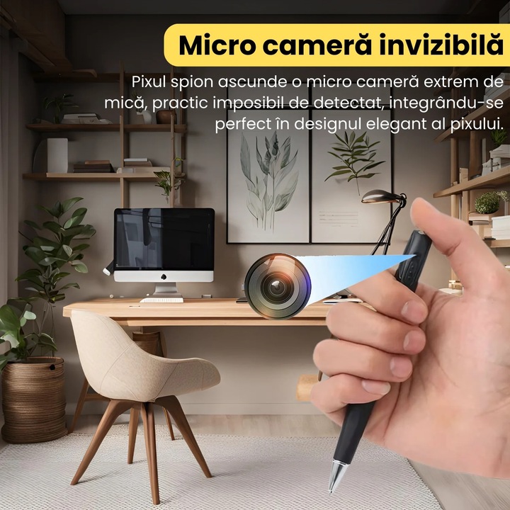Pix cu camera ascunsa, EJ Products, 128 GB, rezolutie 1080P, baterie ...