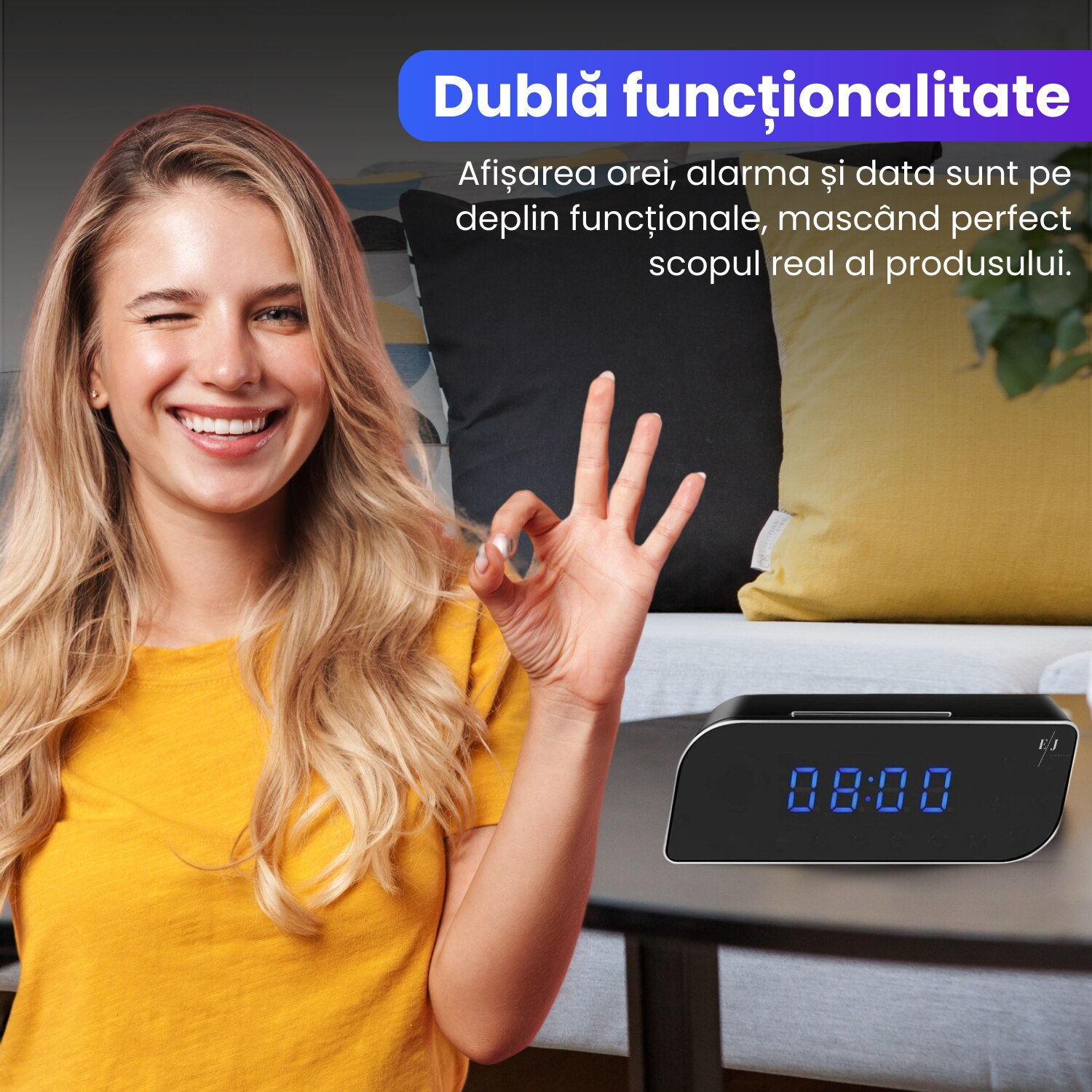 Camera Spy WI-FI IP Ascunsa in Ceas Desteptator, Dispozitiv de Spionaj ...