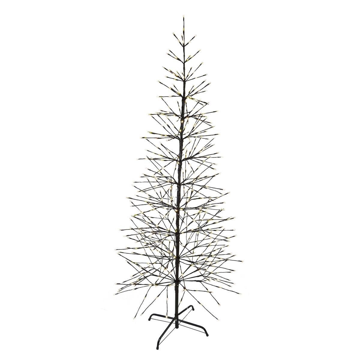 Pom de Craciun Decorativ 120cm, 216 LED-uri, negru, Crengute Flexibile ...