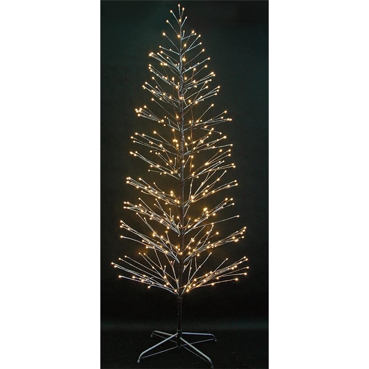 Pom de Craciun Decorativ 120cm, 216 LED-uri, negru, Crengute Flexibile ...