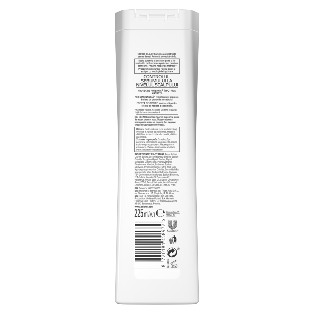 Sampon Clear Women Scalp Oil, 225 ml - eMAG.ro