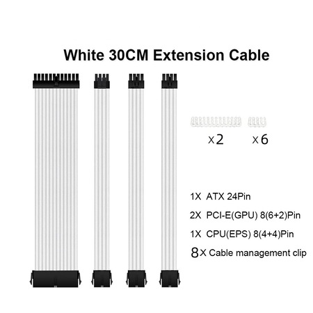 Extensie de cablu PSU 18AWG, Kit de cabluri pentru PC, cablu ...