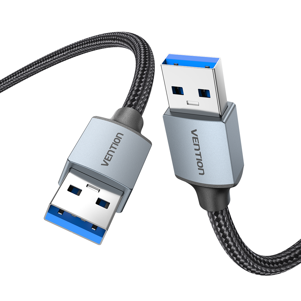 Cablu USB 3.0, VENTION, USB A la USB A, Nylon, 5Gbps, Gri, 1.5m - eMAG.ro