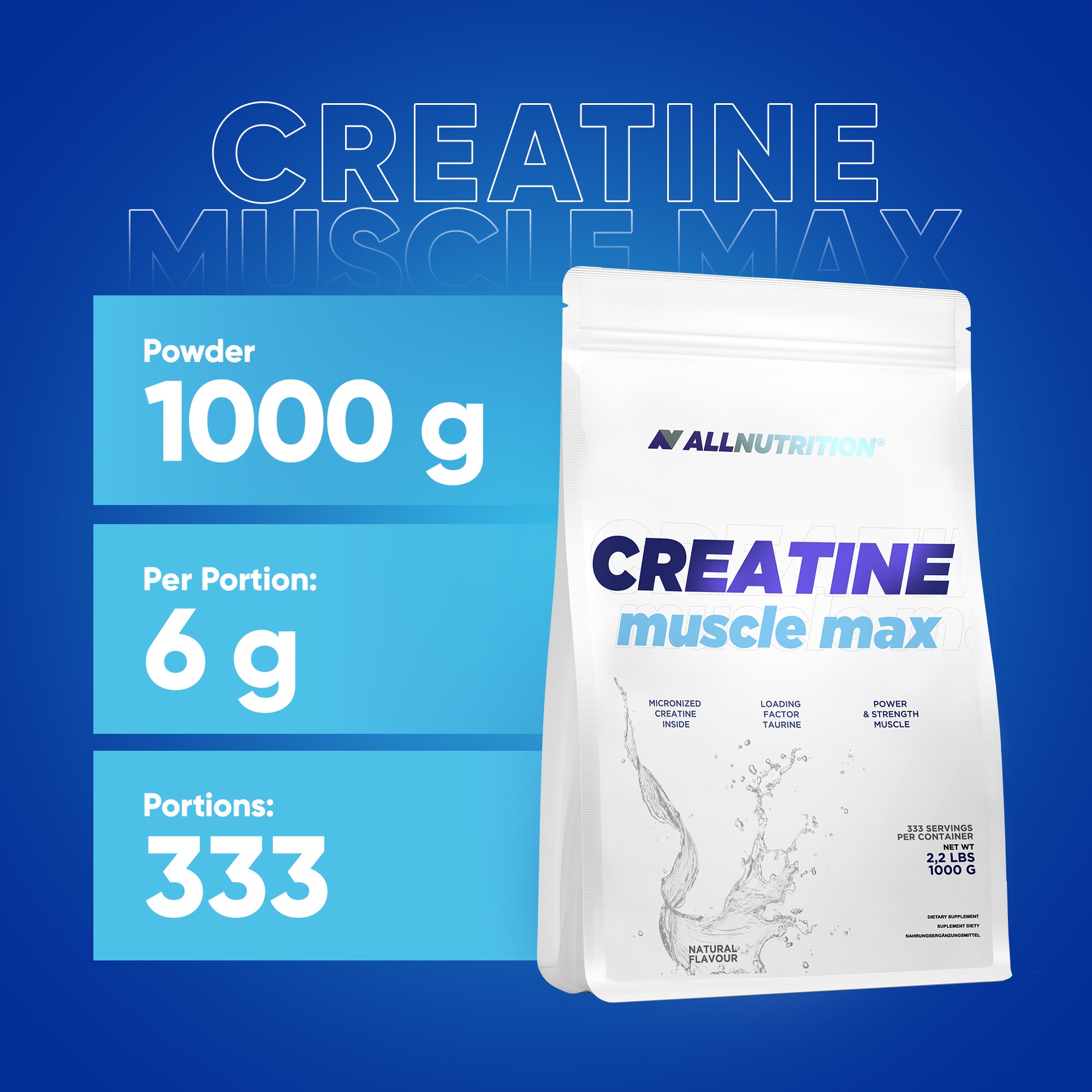 Creatina monohidrata, ALLNUTRITION Creatine Muscle Max, 1000 grame ...