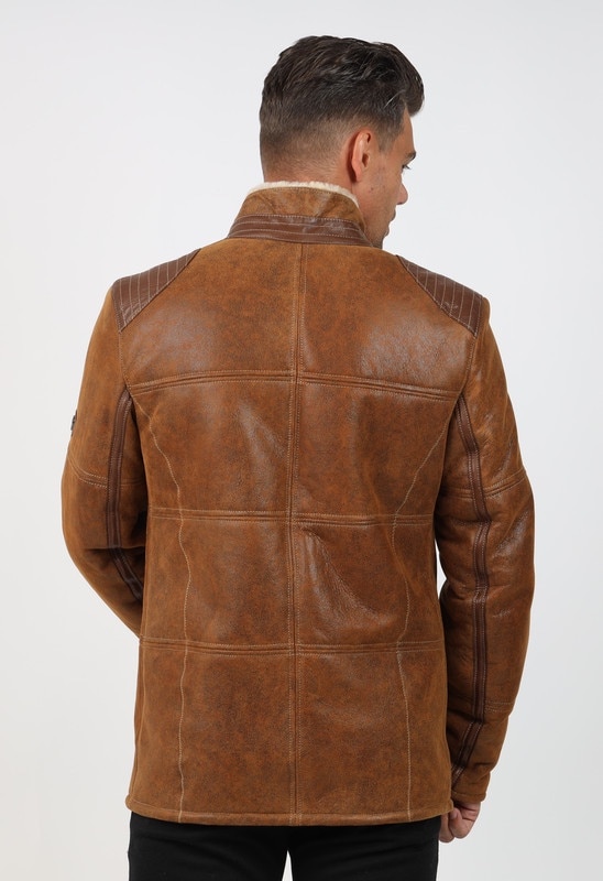Cojoc de Barbati din Blana de Miel, Geronimo, Model Florin Cognac ...