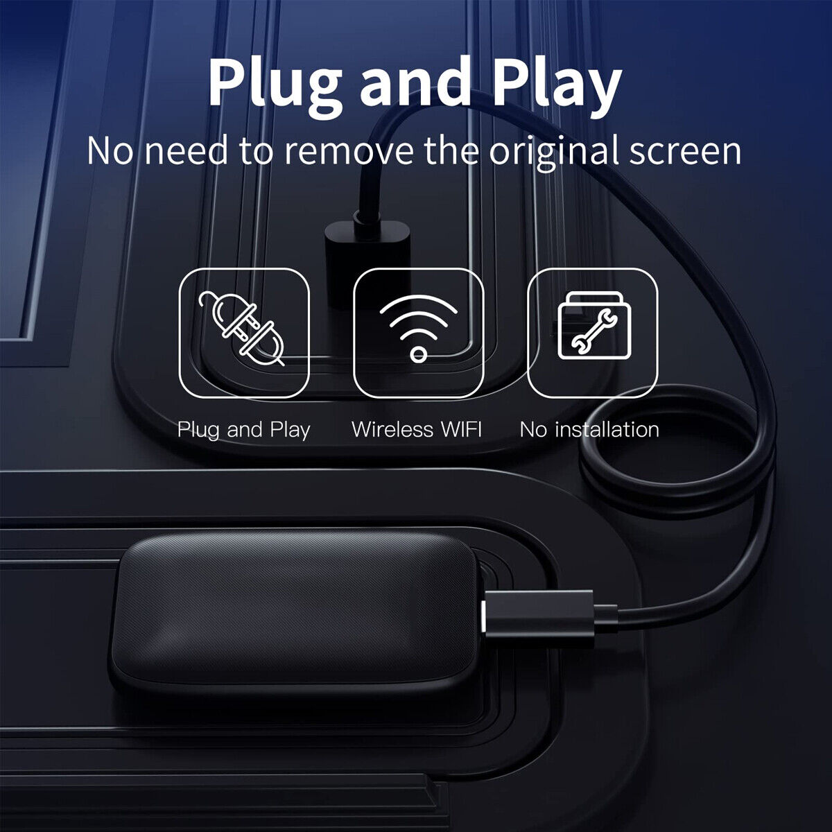 Adaptor Carplay, Mmgoqqt, wireless, suport Netflix si YouTube, 5.8GHz ...