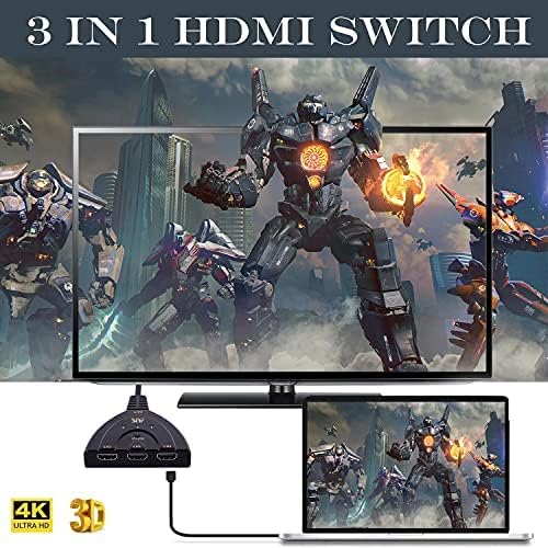 Splitter HDMI 3 in 1, Fuienko, 4K, 3 porturi, pentru PS4, X-Box, Laptop ...