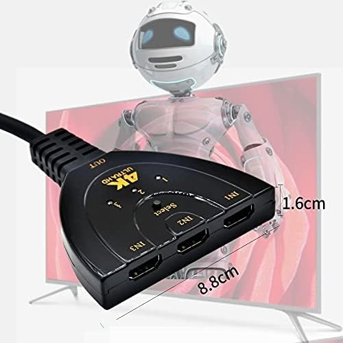 Splitter HDMI 3 in 1, Fuienko, 4K, 3 porturi, pentru PS4, X-Box, Laptop ...