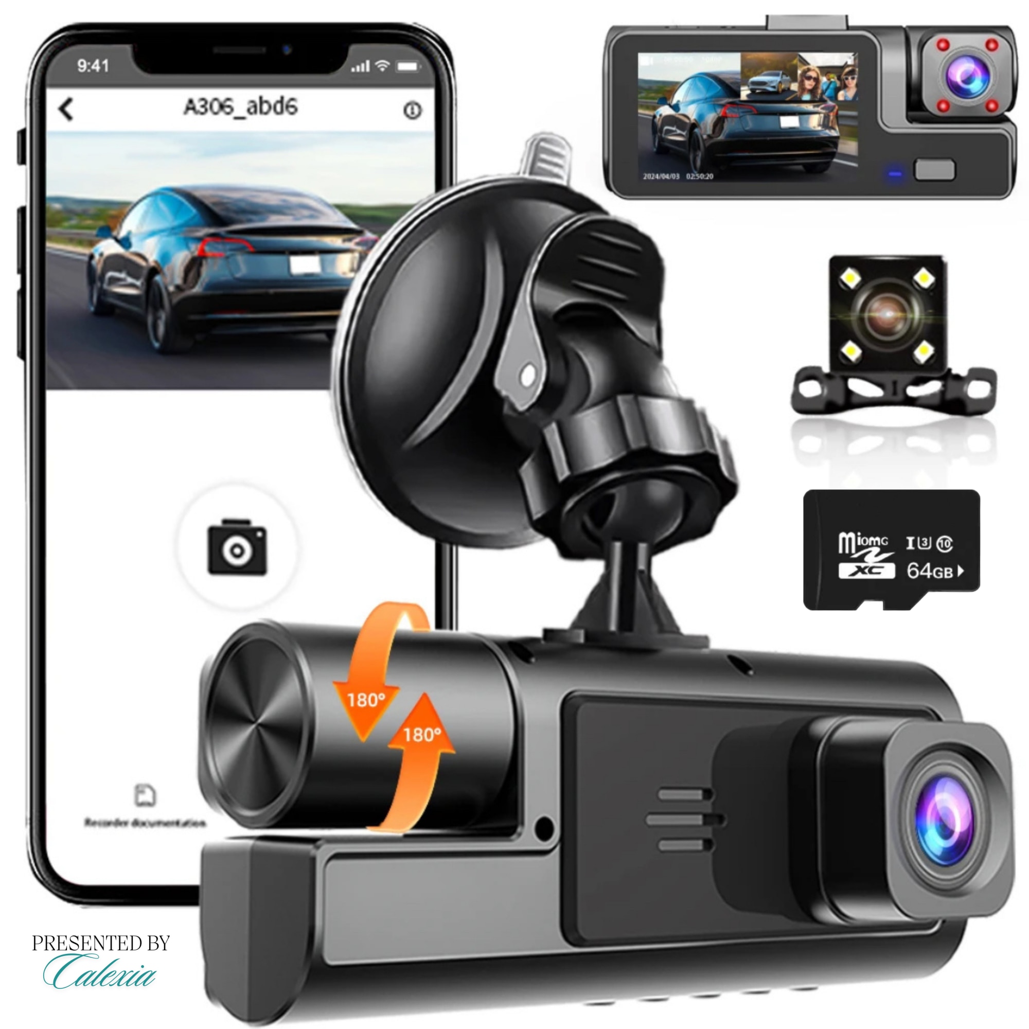 Camera Auto Tripla de Bord Full HD 1080P, e-Wantay®- GoSafe, WDR, GPS ...