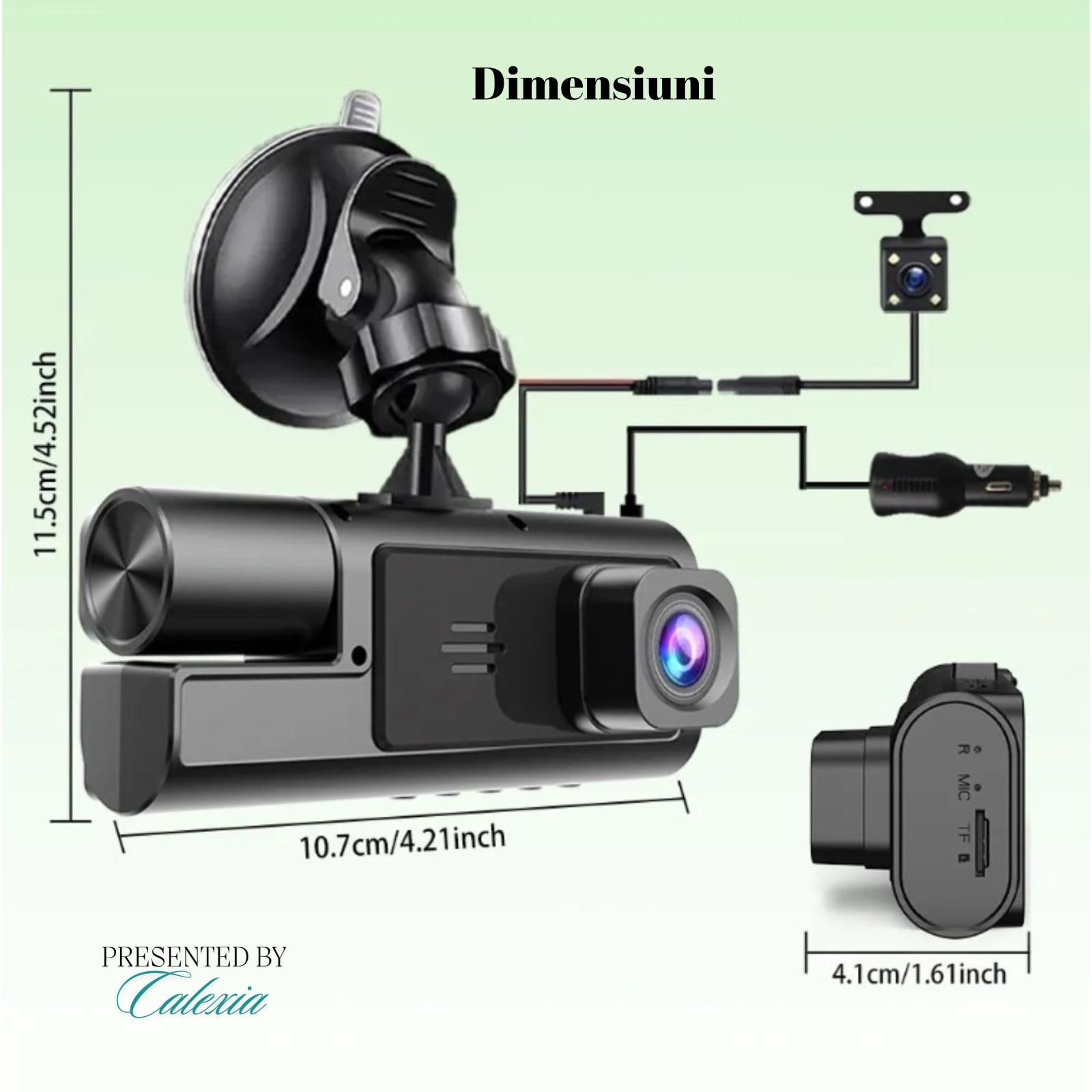 Camera Auto Tripla de Bord Full HD 1080P, e-Wantay®- GoSafe, WDR, GPS ...