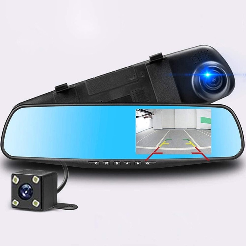 Camera Auto Dual-Zone Fata, Spate, 4.5", Full HD, camera marsarier ...
