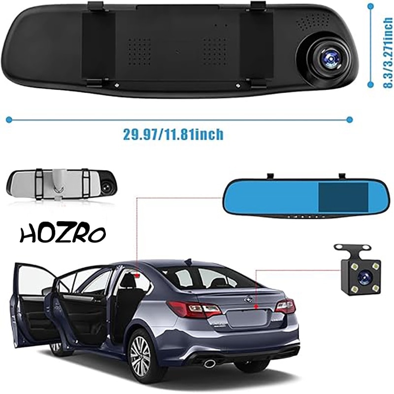 Camera Auto Dual-Zone Fata, Spate, 4.5", Full HD, camera marsarier ...