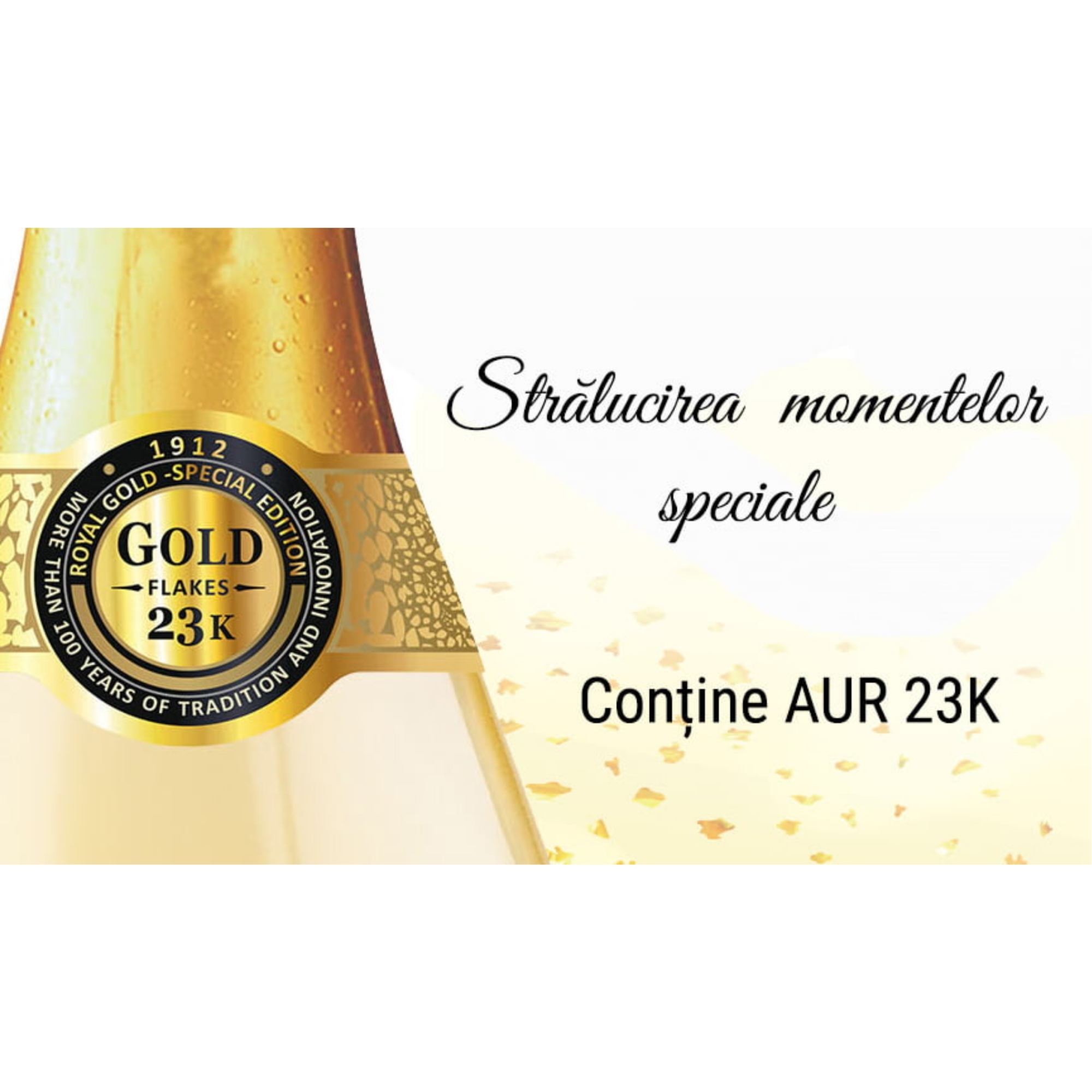 Set cadou Zarea Ceremony Royal Gold 23K Alb, cu mesaj doi oameni pot ...