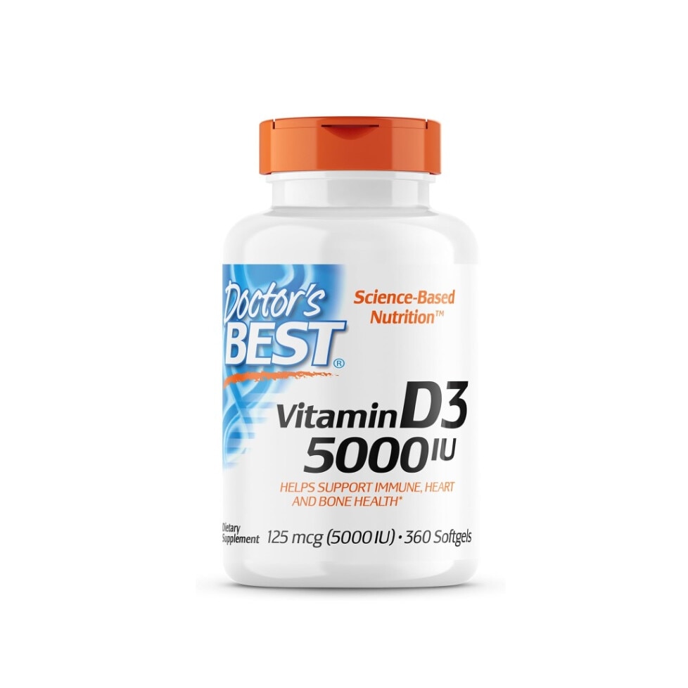 Vitamina D3 125mcg (5000IU) 180 capsule moi - Doctor's Best - eMAG.ro