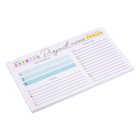 Notite Planner, Project, Dimensiuni 19x11 cm, 50 File - eMAG.ro