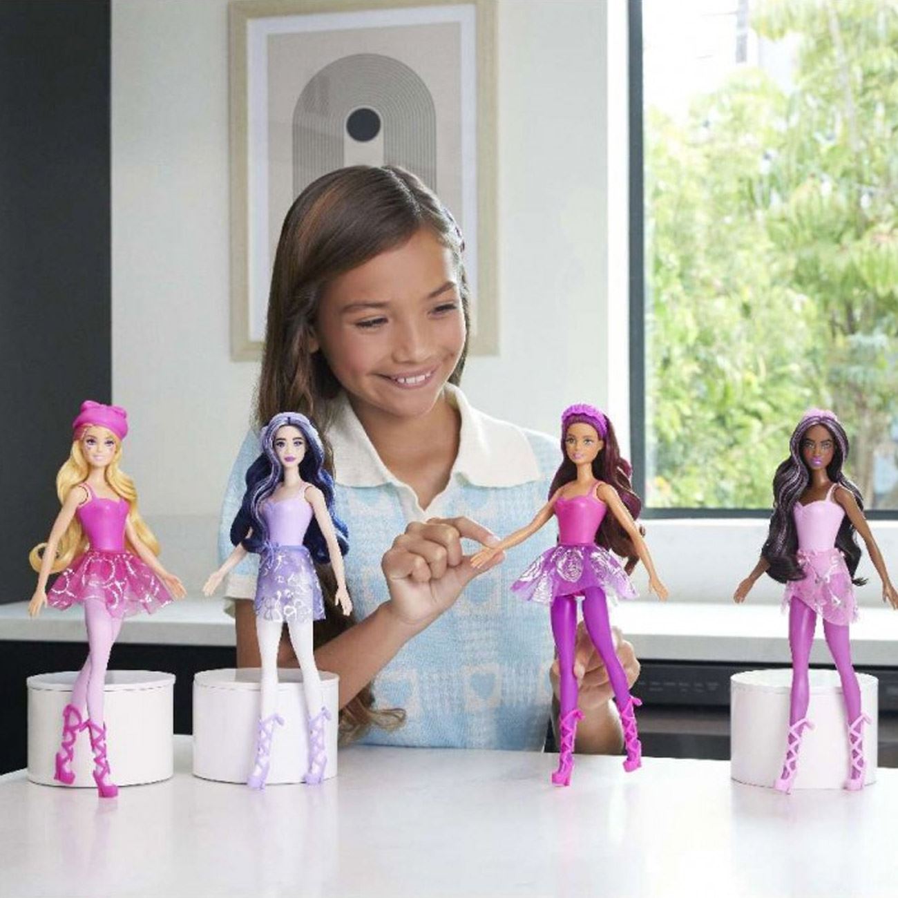 Papusa Balerina, Mattel, Barbie Color Reveal, Multicolor, Par Lung ...