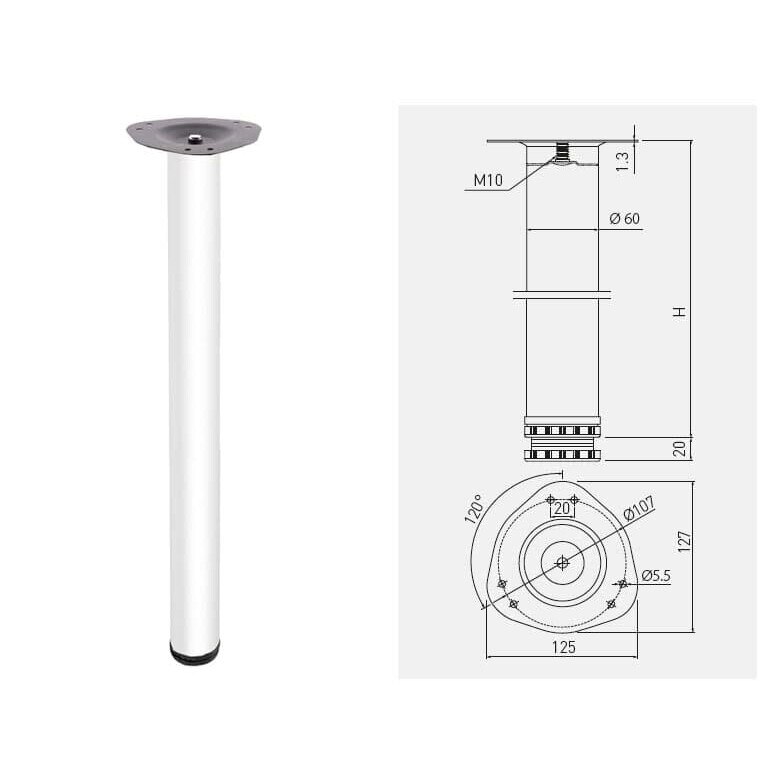 Picioare de mobilier pentru masa de joc birou, alb, 710 mm, 4 bucati ...