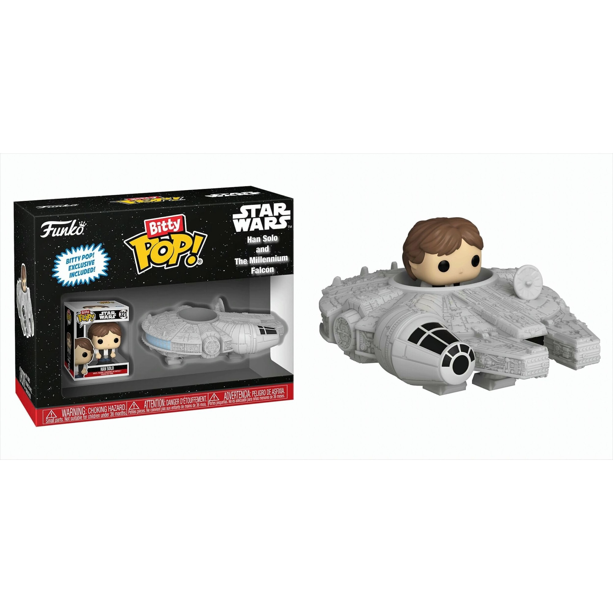 Star Wars Bitty POP! Rides Vinyl Figura Készlet Han Solo w/Millenium ...