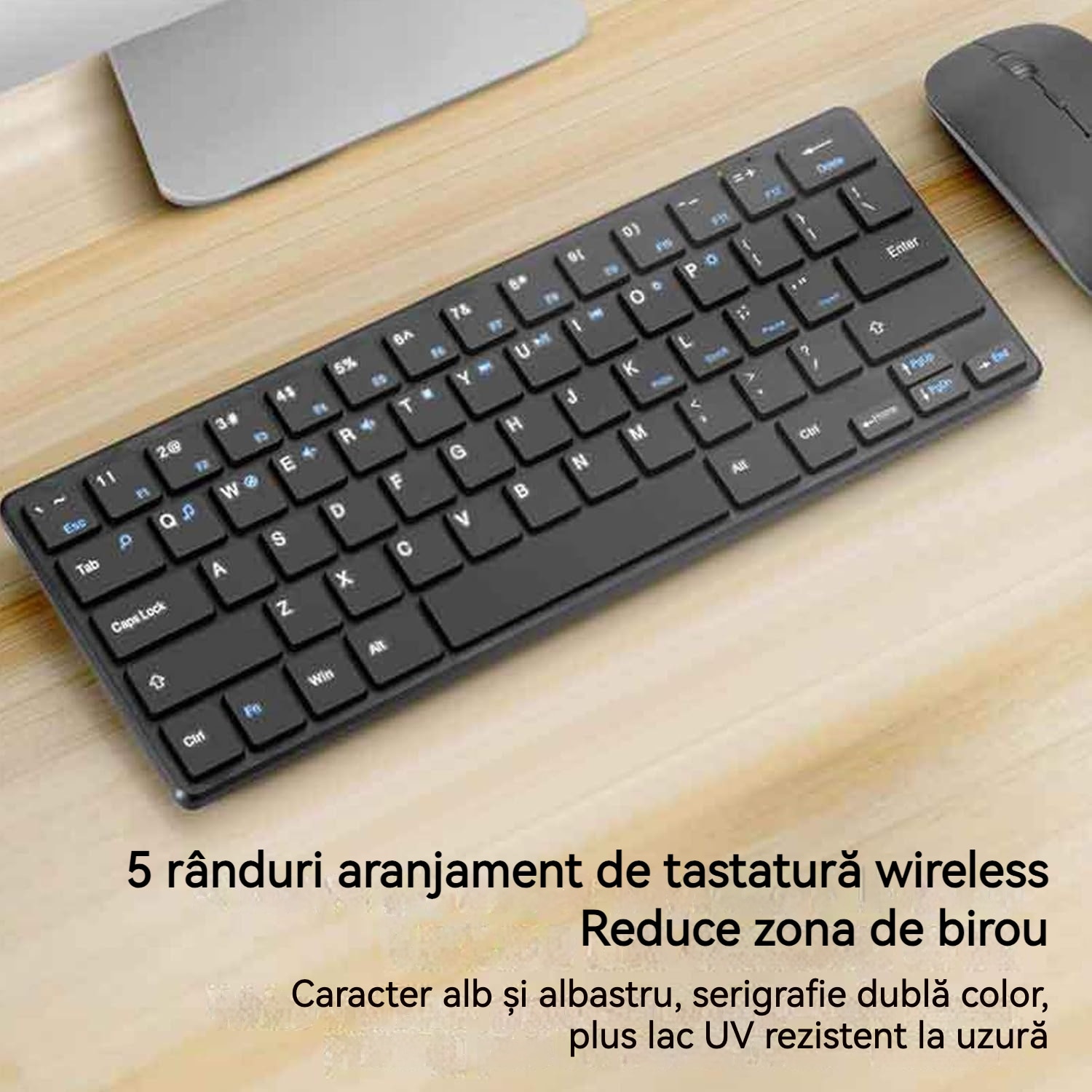 Set tastatura si mouse inteligente, Excitat®, wireless, compacte si ...