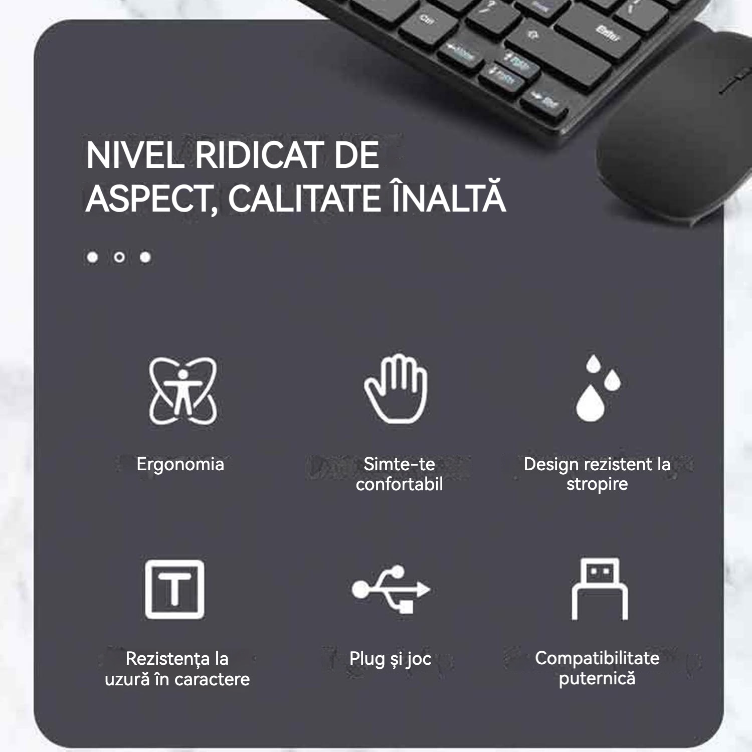 Set tastatura si mouse inteligente, Excitat®, wireless, compacte si ...