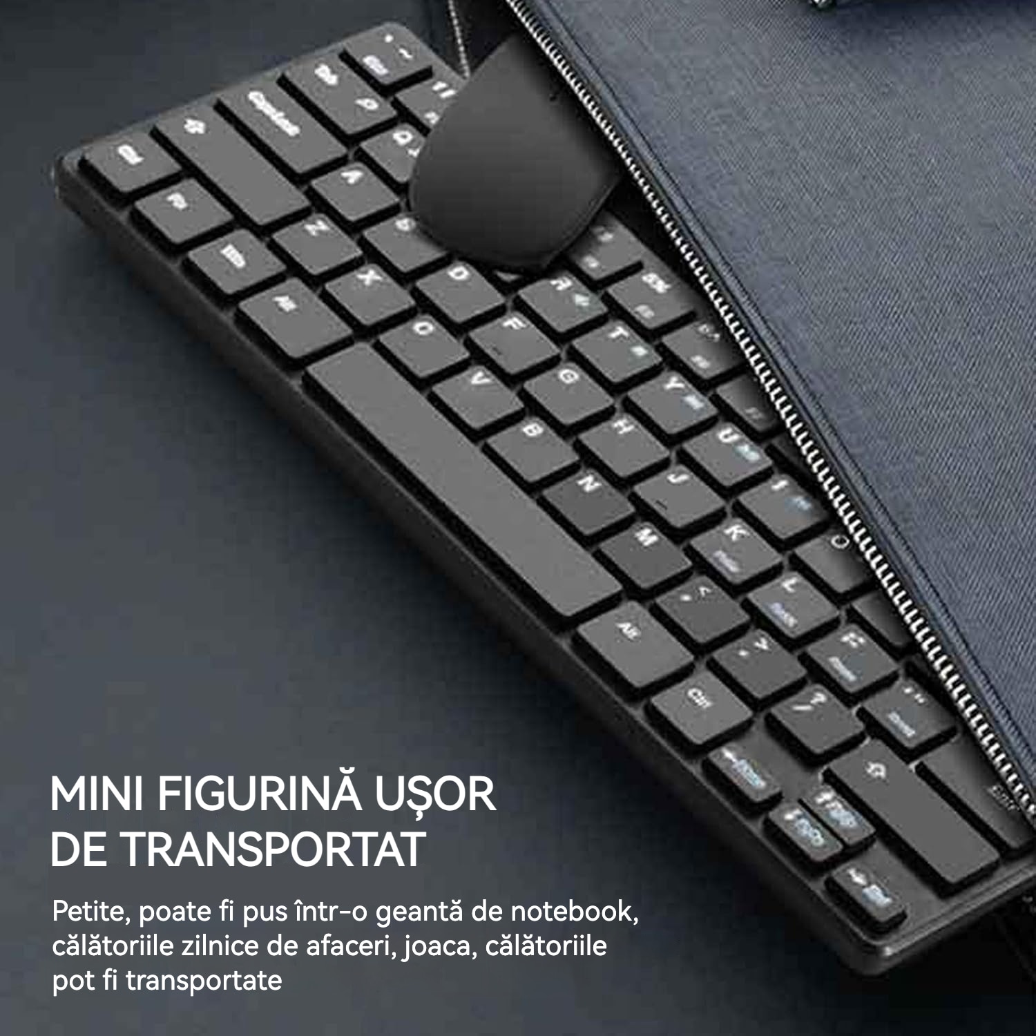 Set tastatura si mouse inteligente, Excitat®, wireless, compacte si ...