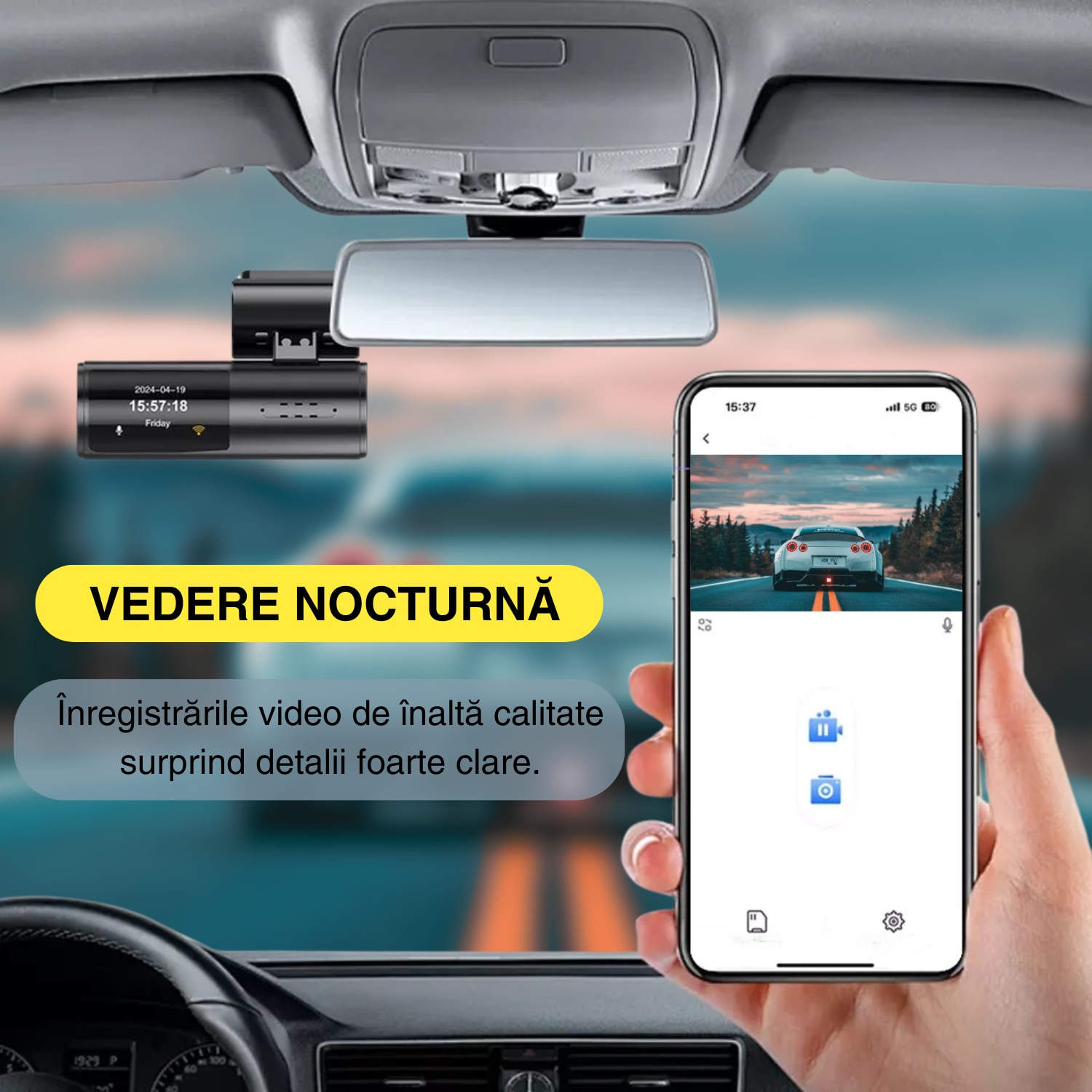 Camera Video De Bord Auto, IMODIX®, Camera Marsarier, 4K UHD, Rezolutie ...