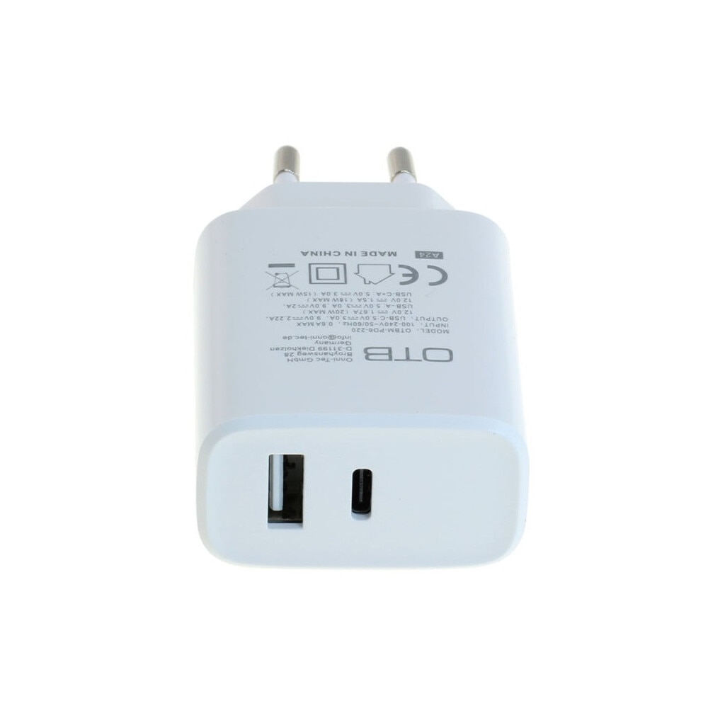 Incarcator OTB USB Dual (USB-C + USB-A) cu USB Power Delivery USB-PD ...