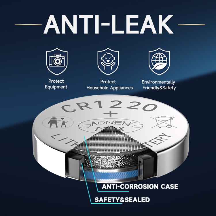 Set de 5 Baterii Buton CR1220, G.PIN, Lithium, 12.5x2.0mm - eMAG.ro