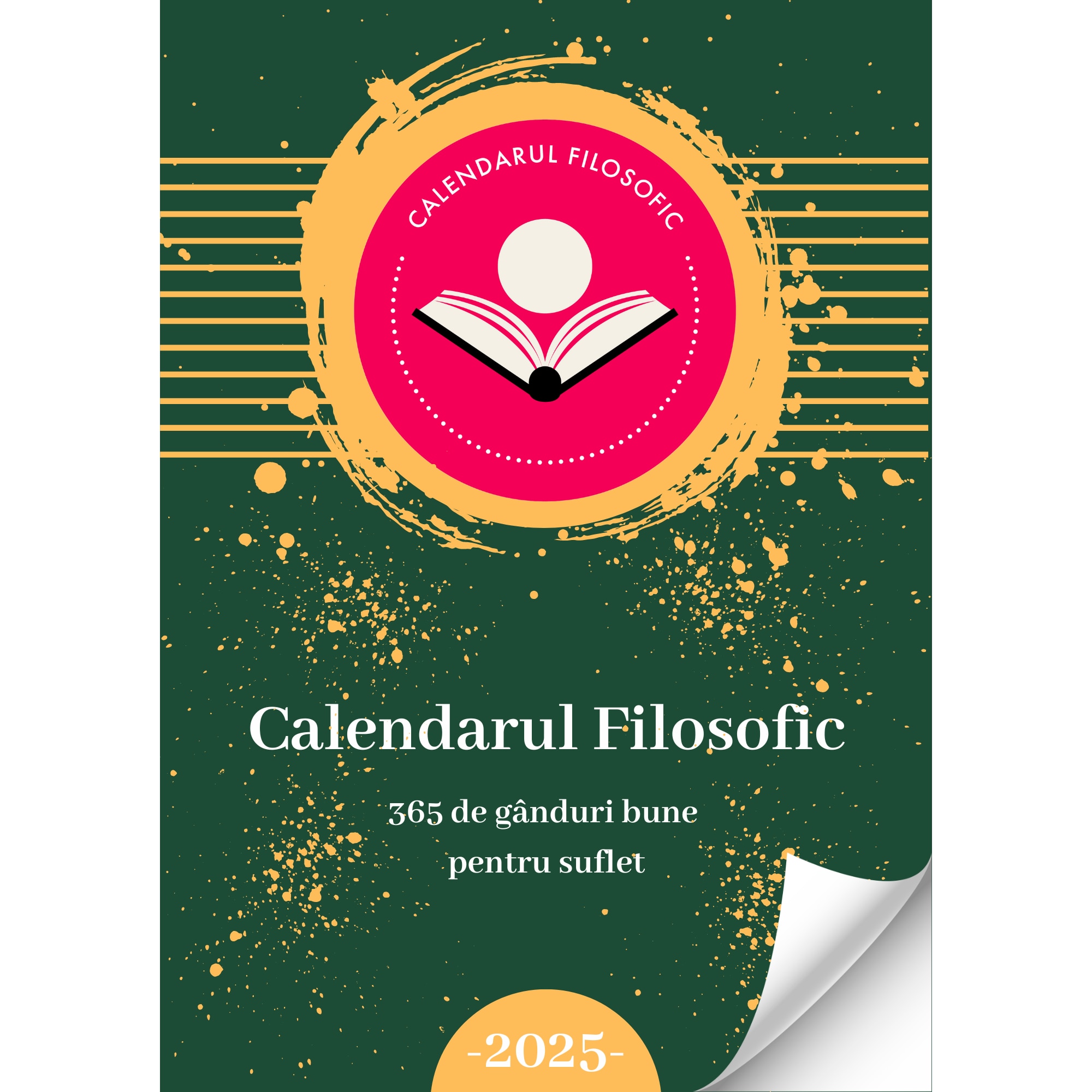 Calendar 2025 cu citate motivationale, cu suport de lemn 365 de ganduri ...