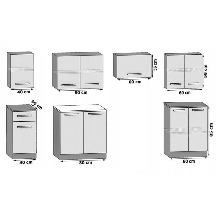 Set mobila bucatarie Belini Italia 2, blat inclus, rosu, 240x180cm ...