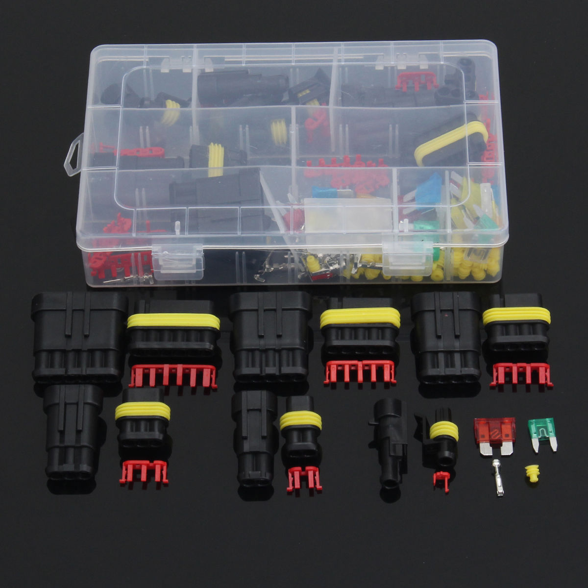 Set conectori electrice impermeabili 1-6 pini cu sigurante, Mmgoqqt ...