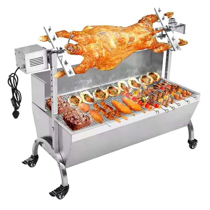 Gratar rotisor automat, motor electric 25W, rotisor, protap, cu roti ...